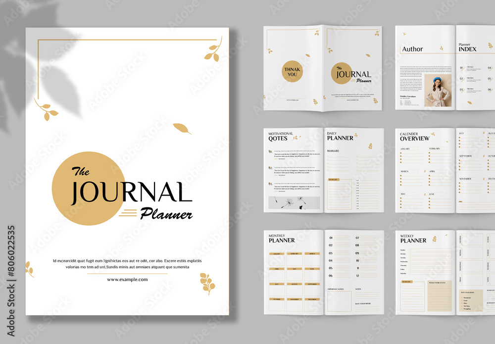 Minimal Journal Planner Stock Template | Adobe Stock