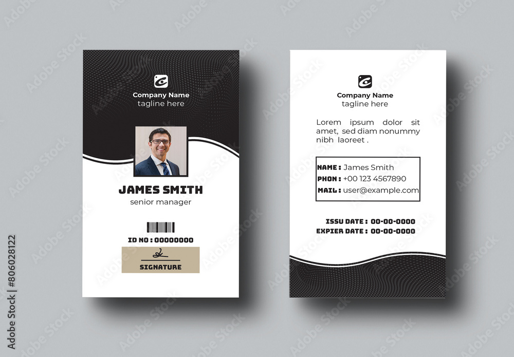 ID Card Layout Stock Template | Adobe Stock