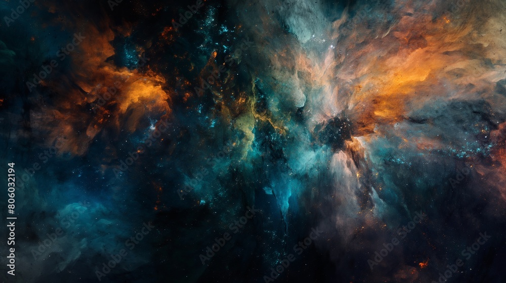 gradient background with circles and waves with abstract space deep ...