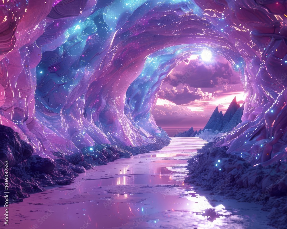The bio-luminescent fungi growing within the caves of the planet Xerxes ...