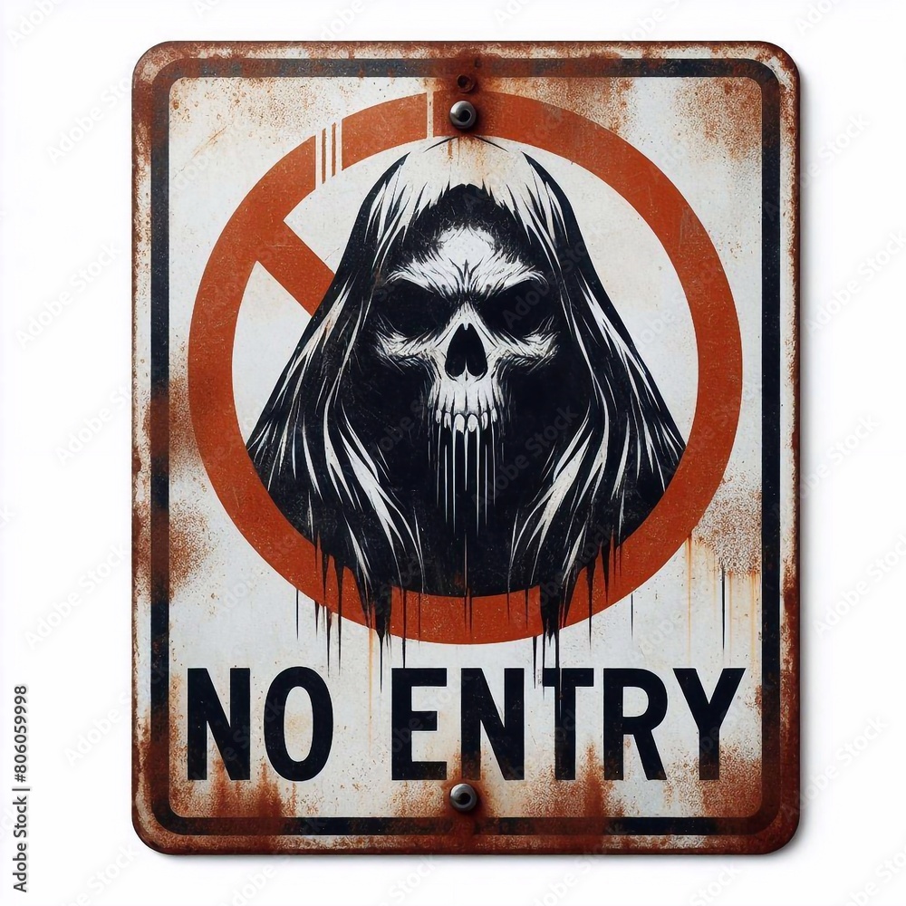 No entry sign metal board.. AI generated illustration Stock ...