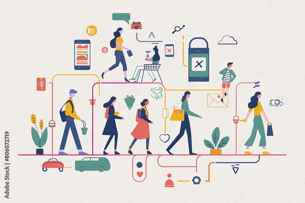 Depict a customer journey across different digital channels ...