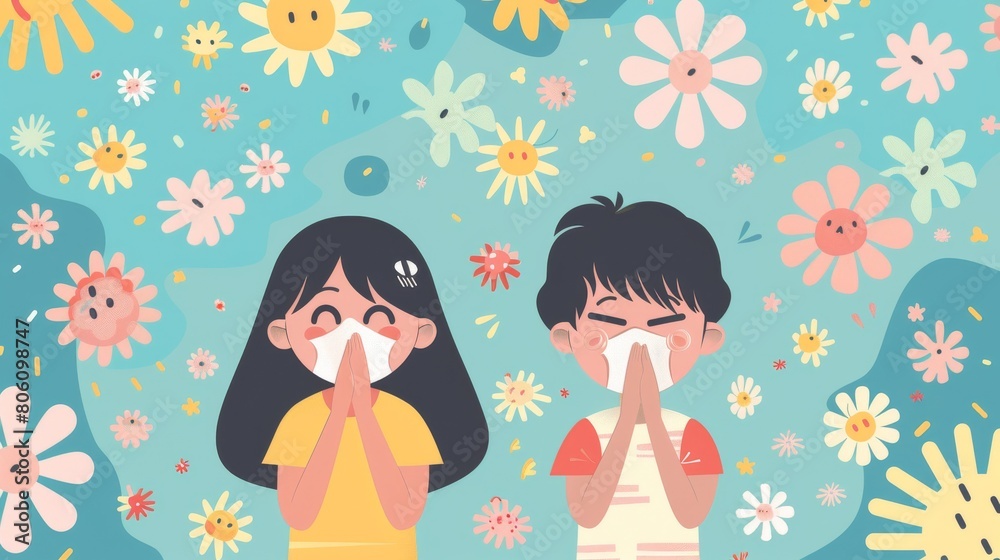 Public health awareness poster about preventing nasal infections, with ...