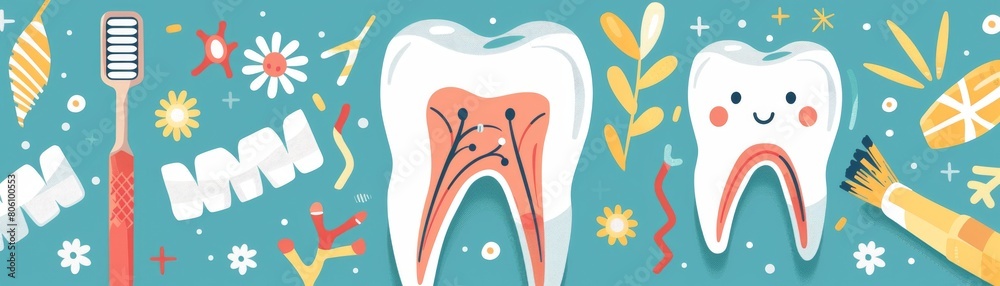 Infographic poster about dental hygiene tips, featuring best practices ...