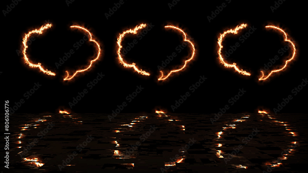 Cloud shape text msg icon animation reflective black bg. Chatting ...