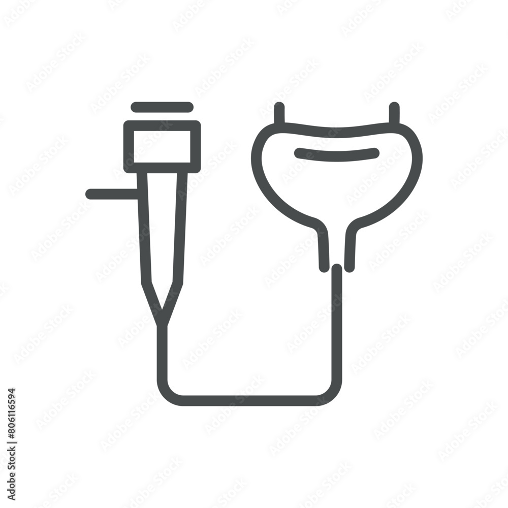 Comprehensive Cystoscopy Examination Icon. Line Illustration of a ...