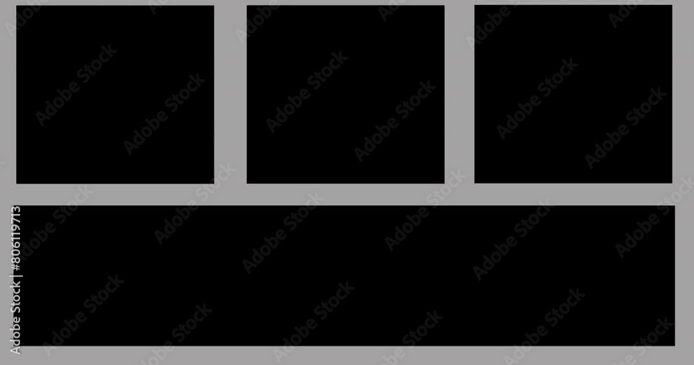 Mock-up of split screen windows in alpha channel. Multiple use. Just ...