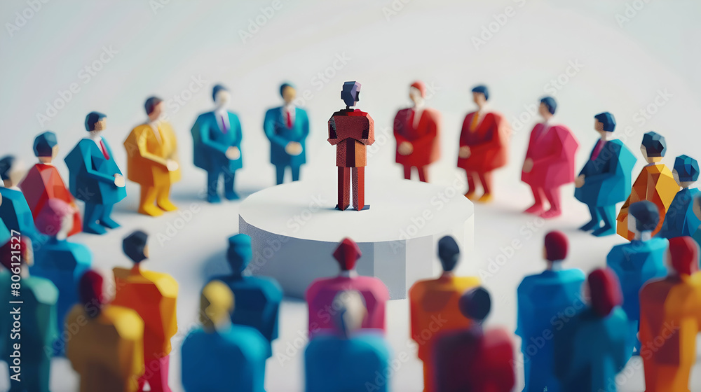 Visionary Leadership: 3D Cartoon Icon Illustrating Management ...