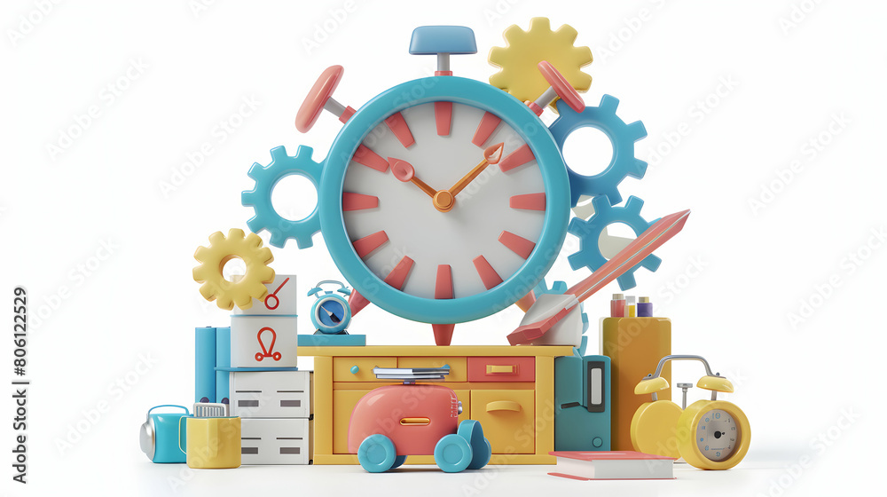 Cartoon 3D Icon: Productivity and Efficiency Symbol for Workflow ...