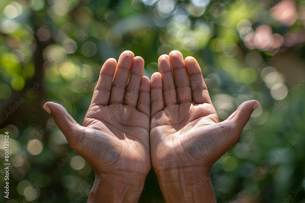 A close-up of a man's hand shows the West Side gesture on a white ...
