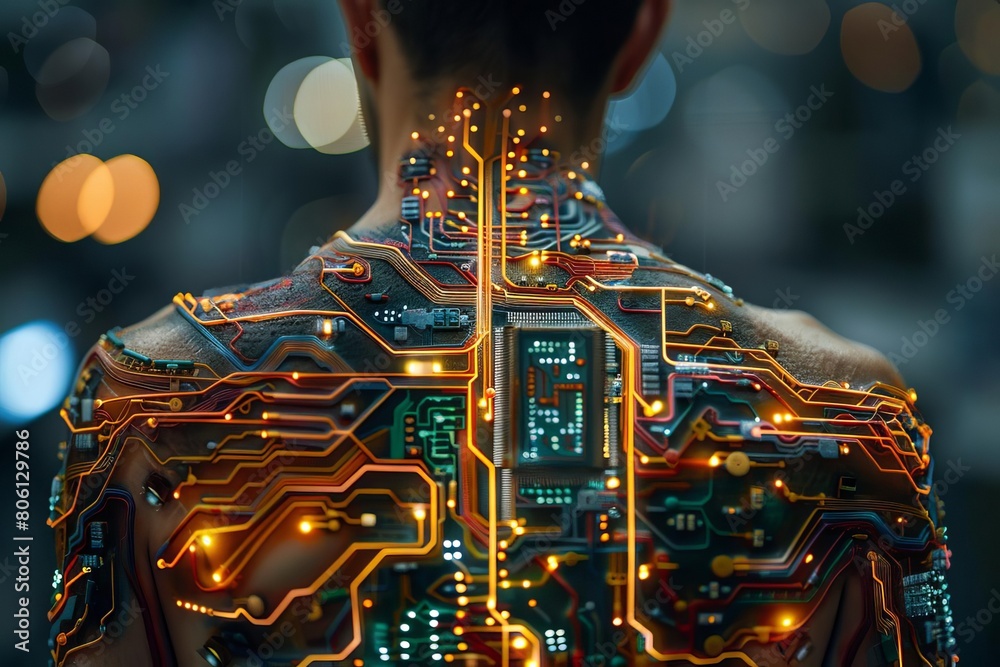 Detailing the intricacies of a microchip implant embedded within a ...