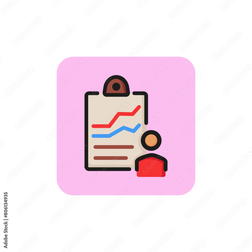 Icon of personal information. Medical history, document, record ...