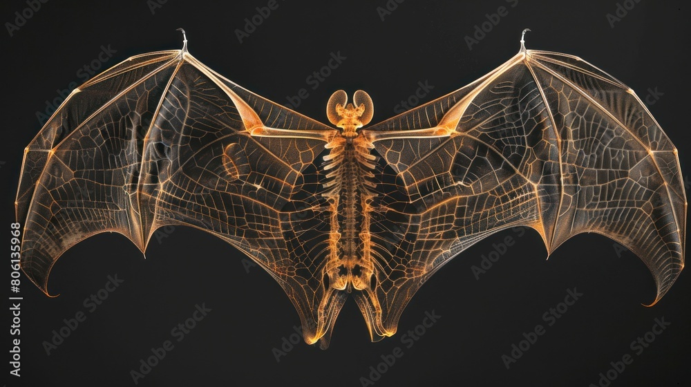 CT scan of a bats wings showing bone and membrane structure. Stock ...