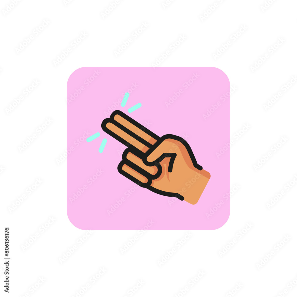 Two fingers tapping screen line icon. Touchpad, screen, hand. Gesturing ...