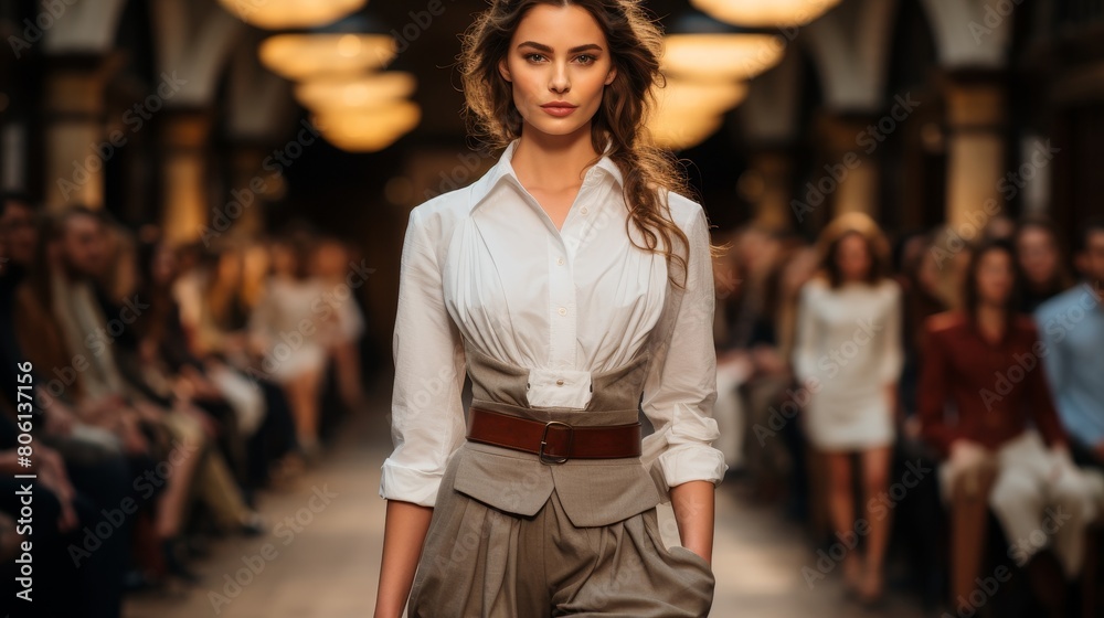 A fashion show featuring models in classic, timeless outfits from ...