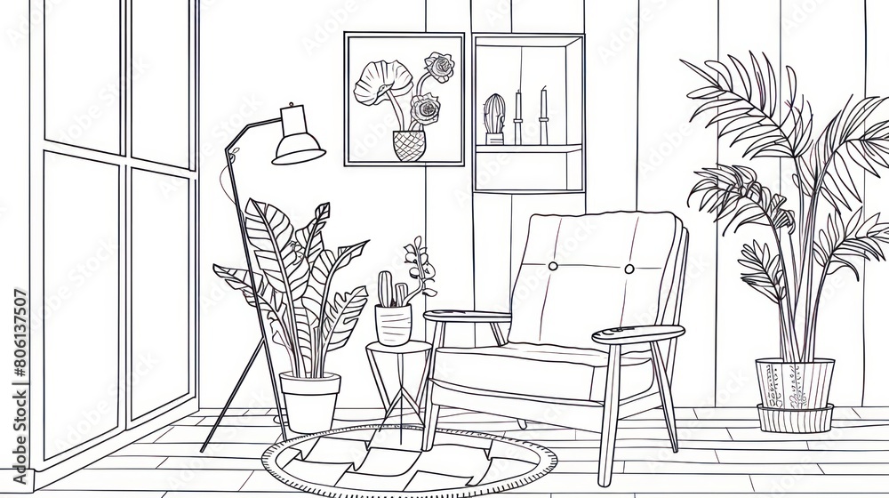 Simplify your space with this elegant continuous line drawing of an ...