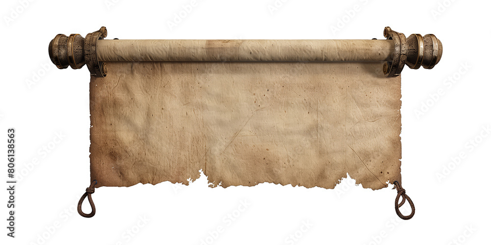 Foto de old scroll paper, vintage paper, old paper isolated on white ...