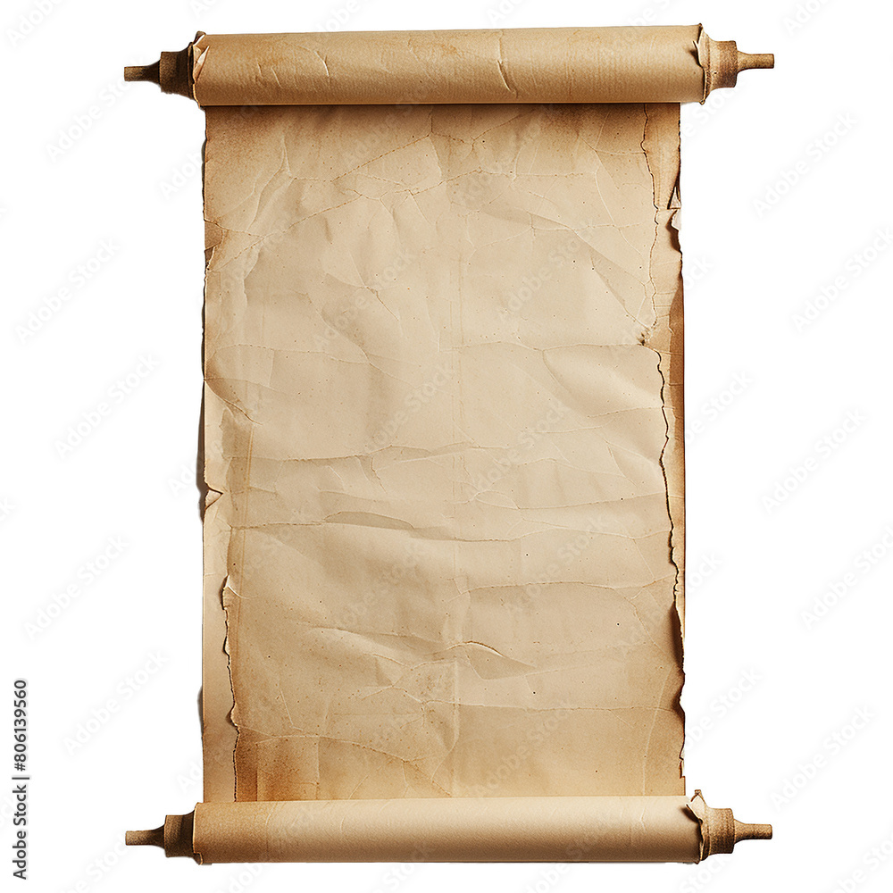old scroll paper, vintage paper, old paper isolated on white, paper ...