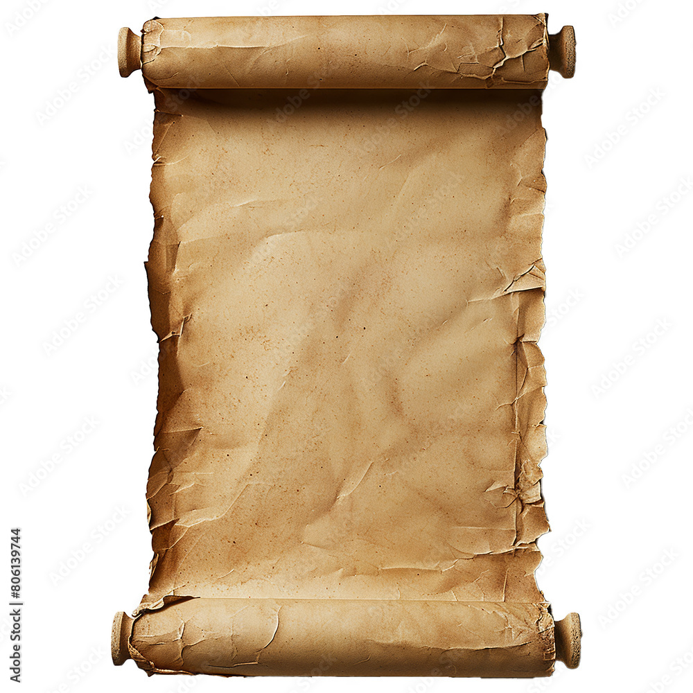 Foto de old scroll paper, vintage paper, old paper isolated on white ...