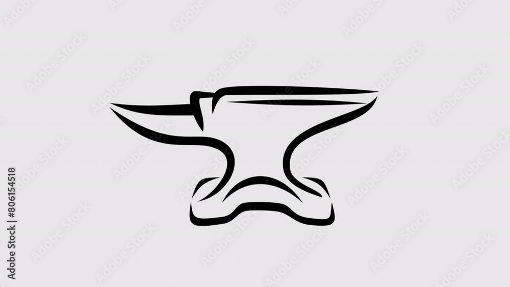 Anvil for blacksmith graphic animation. Alpha channel. Forging metal on ...