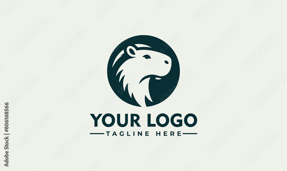 Capybara Vector Logo design template. silhouette of animal logotype ...