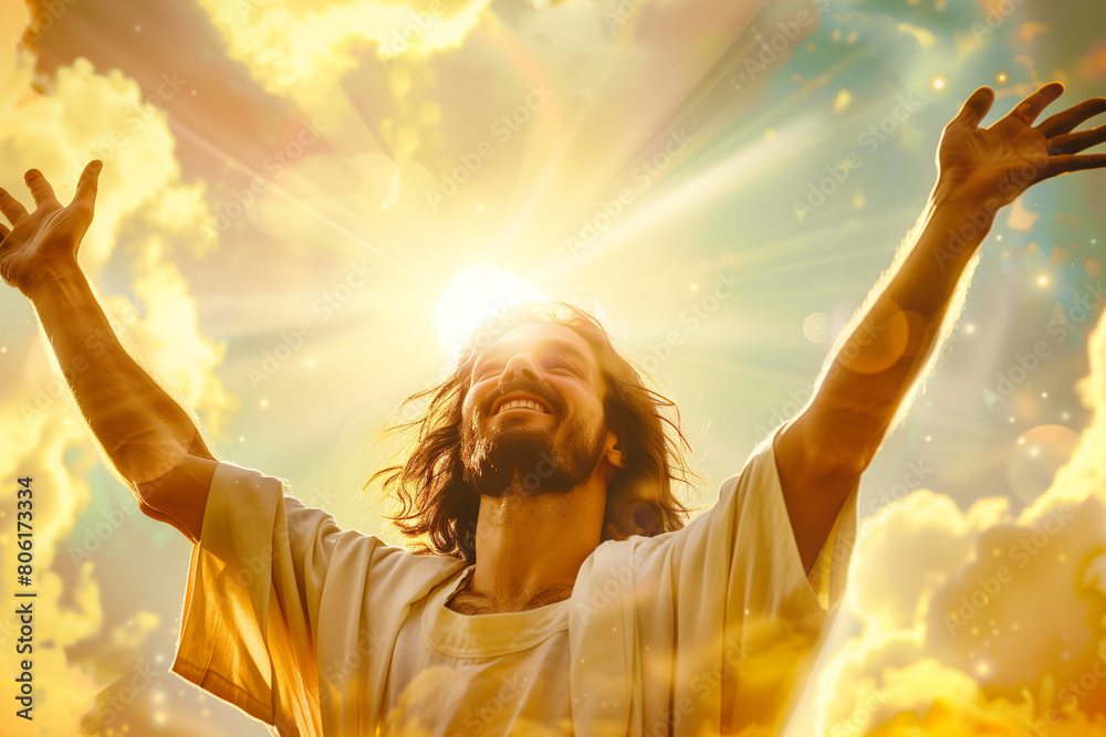 Jesus Christ in heaven Christianity Heaven religion concept Stock ...