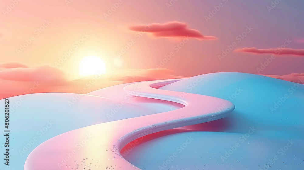 Follow the winding path towards achievement as it leads to a stage ...