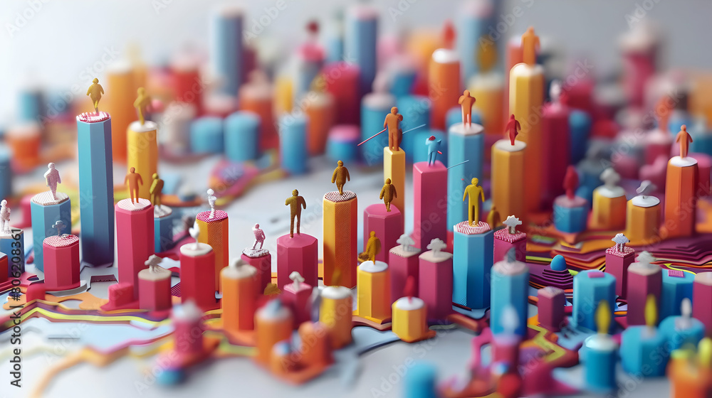 3D Animated Graph: World Population Growth Digital Animation in ...