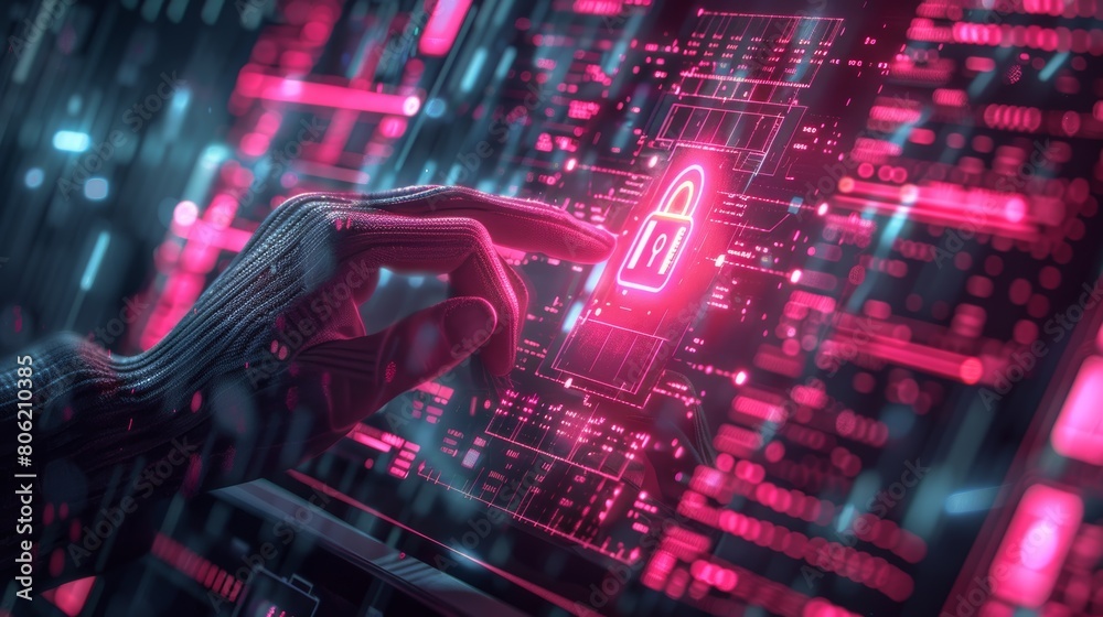 Innovative cyber security professional activating data protection ...