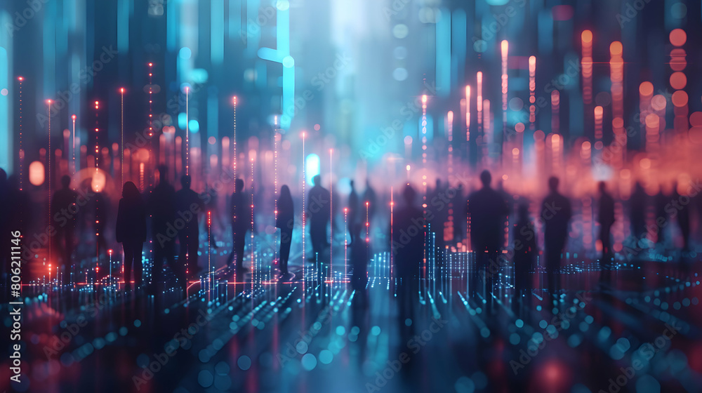 Ultra Realistic Animated Graph Showing Population Growth - Digital ...