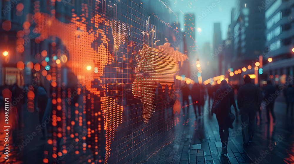 Ultra Realistic Animated Graph Illustrating Global Population Growth ...