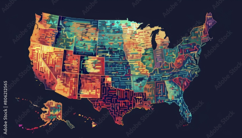 state map of America ,USA Bring to life Frontal View State Maps in ... state map of America ,USA Bring to life Frontal View State Maps in ...