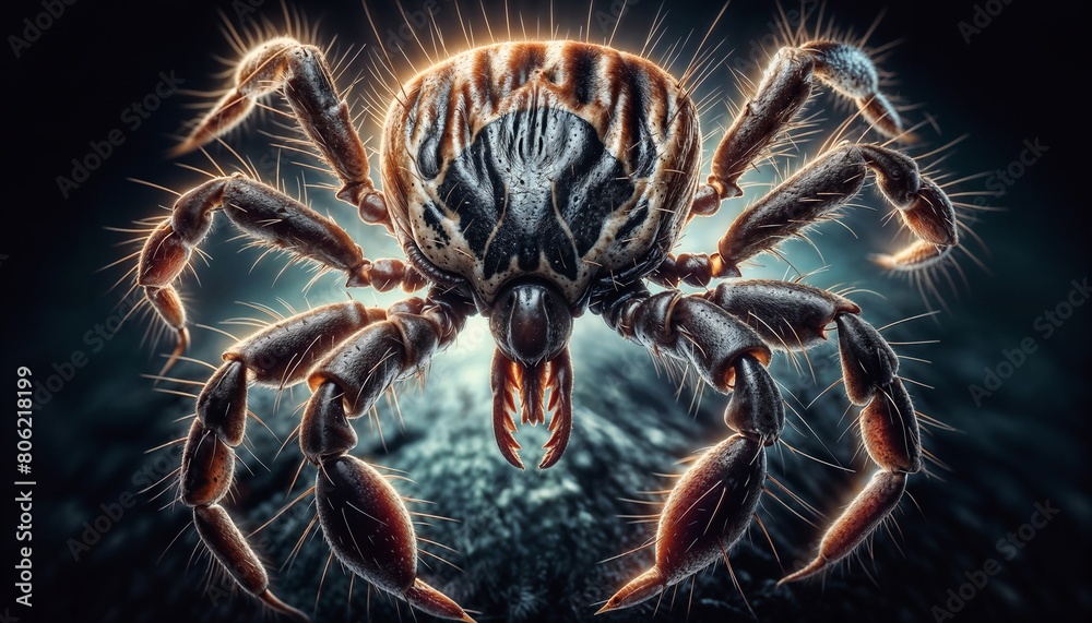 Close-Up View of an Intimidating Tick Highlighting Its Detailed Anatomy ...