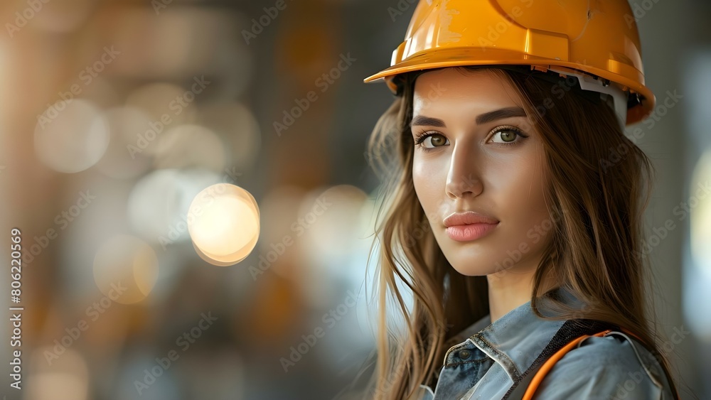 Woman in construction attire exudes confidence and professionalism ...