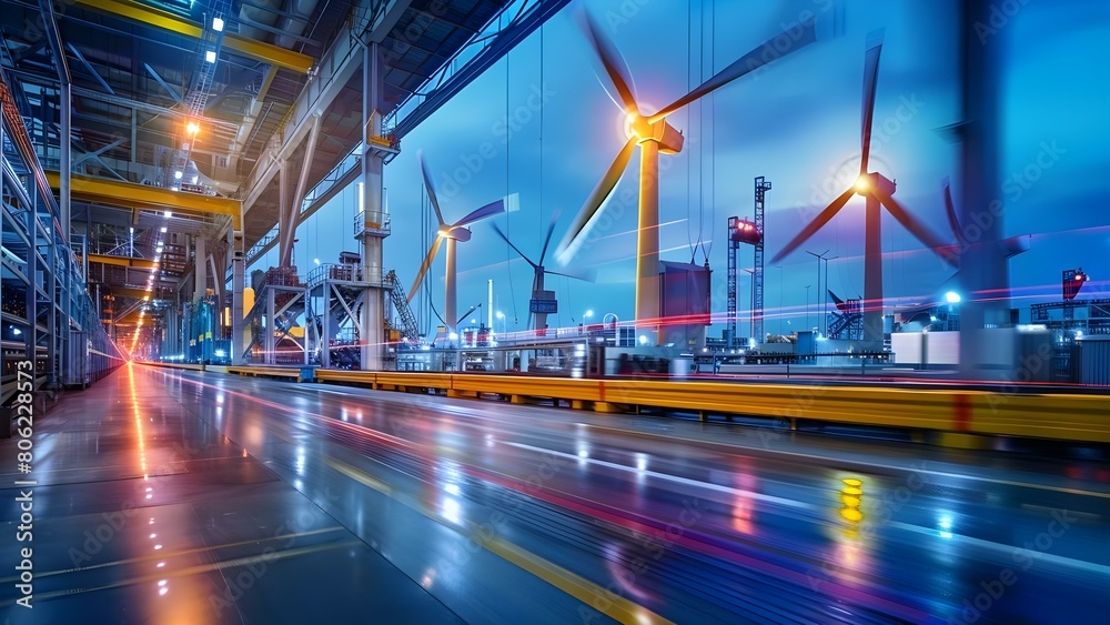 Recycling machines on factory floor minimize carbon footprint with wind ...