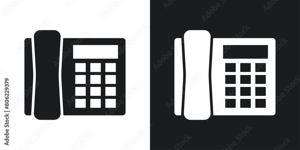 Corporate Telephone Icon Set. Office landline vector symbol. Classic ...