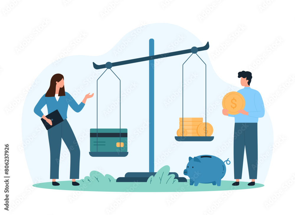 Financial balance of mortgage and expenses, income and payment, budget ...