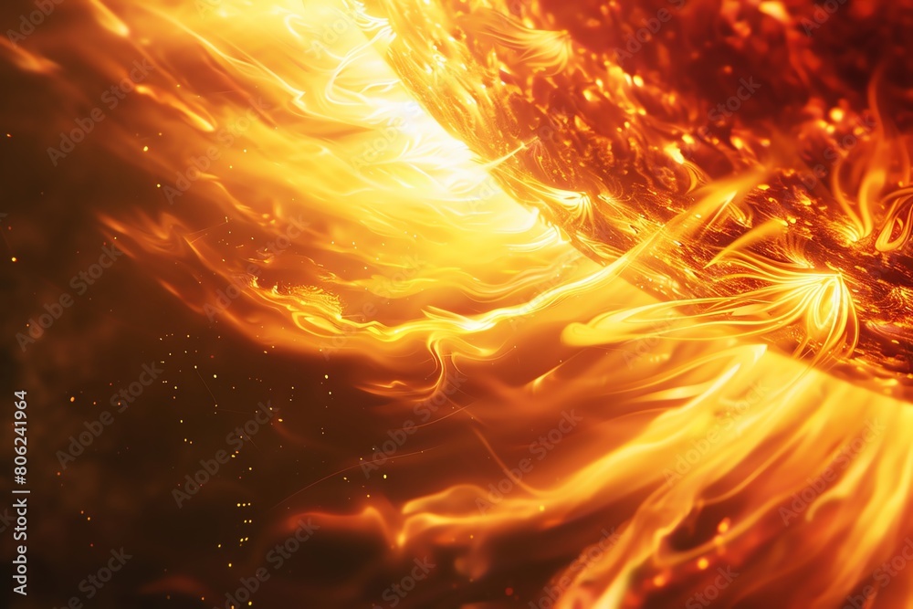 Realistic 4K solar storm surge, detailed view of sun s turmoil ...