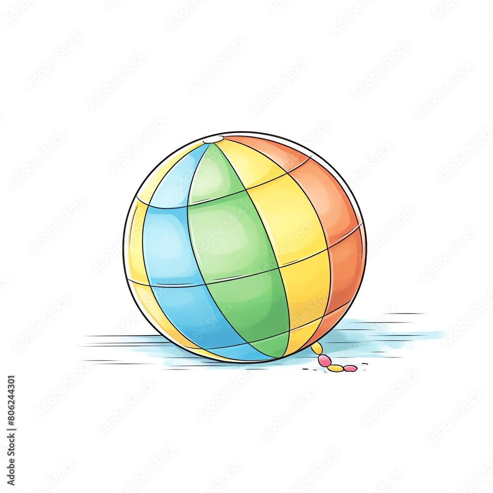 A watercolor of Beach ball clipart, isolated on white background Stock ...
