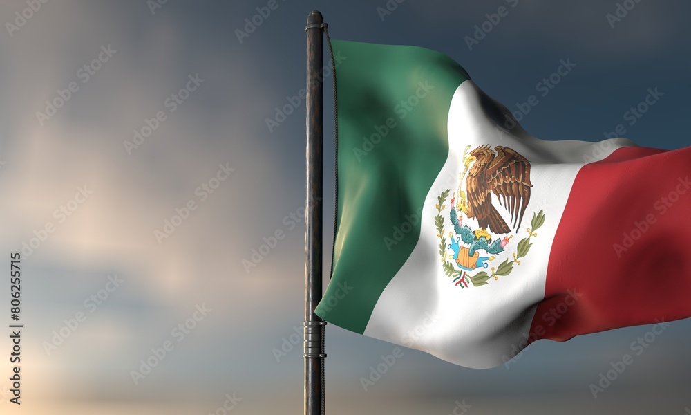 Mexican State Flag, Mexican flag visual presentation. Stock ...