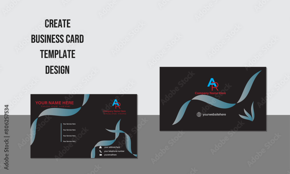 Business card template design modern presentation card with company ...