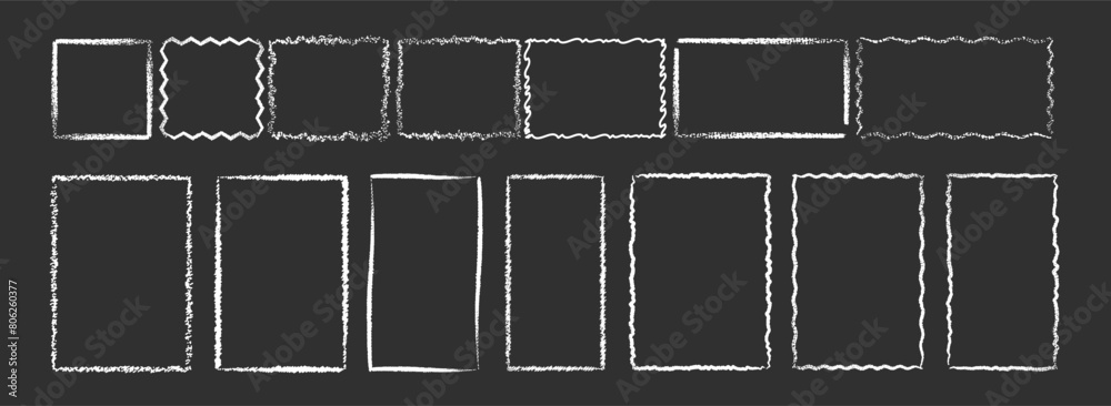 Set of white hand drawn grunge doodle charcoal, pencil, chalk square ...