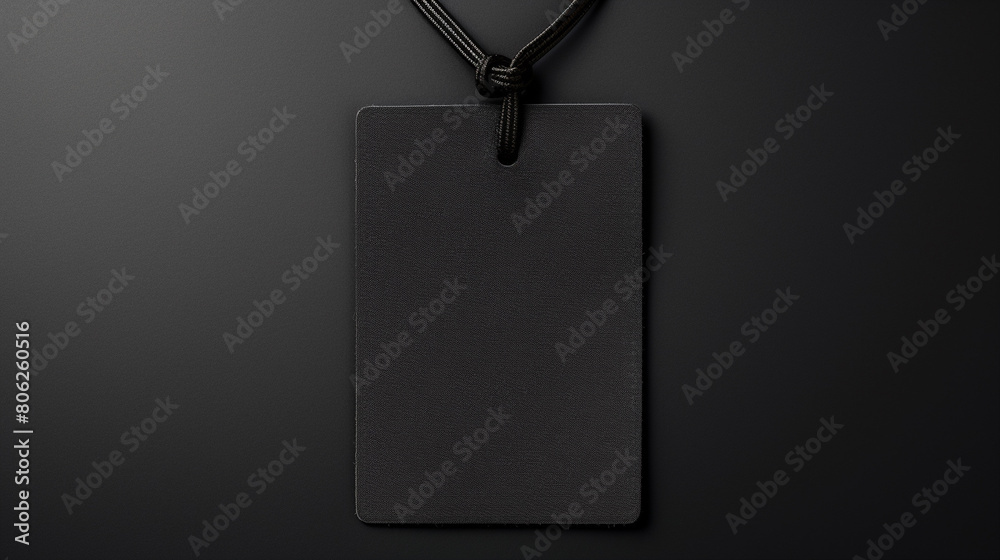 Blank badge mockup isolated on black. Plain empty name tag mock up ...
