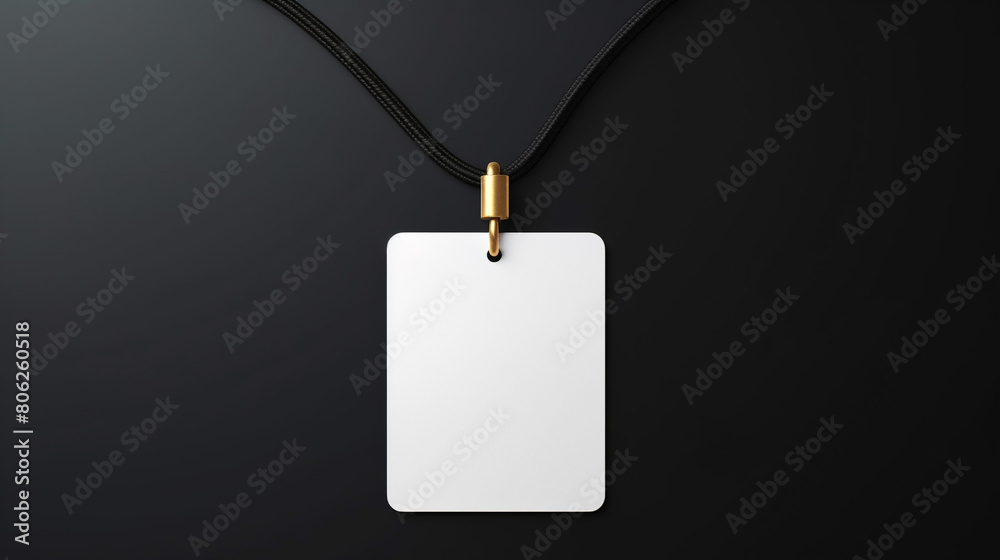 Blank badge mockup isolated on black. Plain empty name tag mock up ...