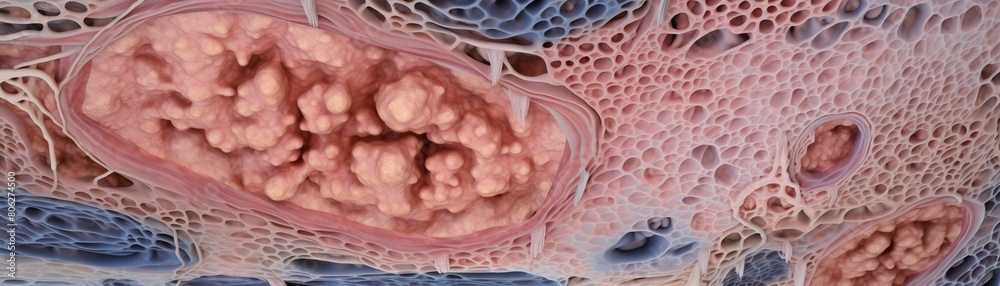 ภาพประกอบสต็อก 3D rendering of a cross section of a sebaceous cyst ภาพ ...