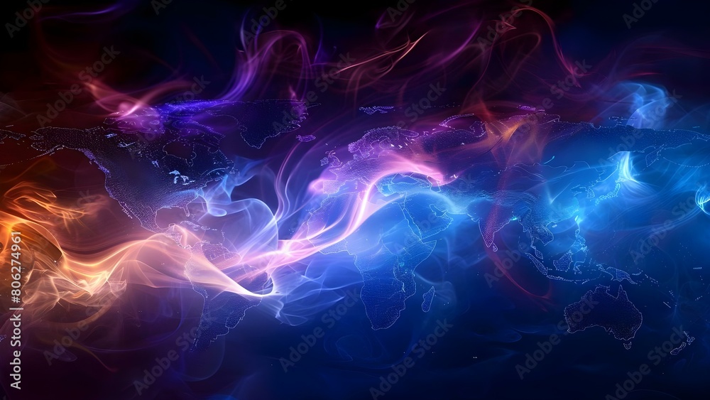 World Map Illustrating Environmental Degradation Caused by Fossil Fuel ...