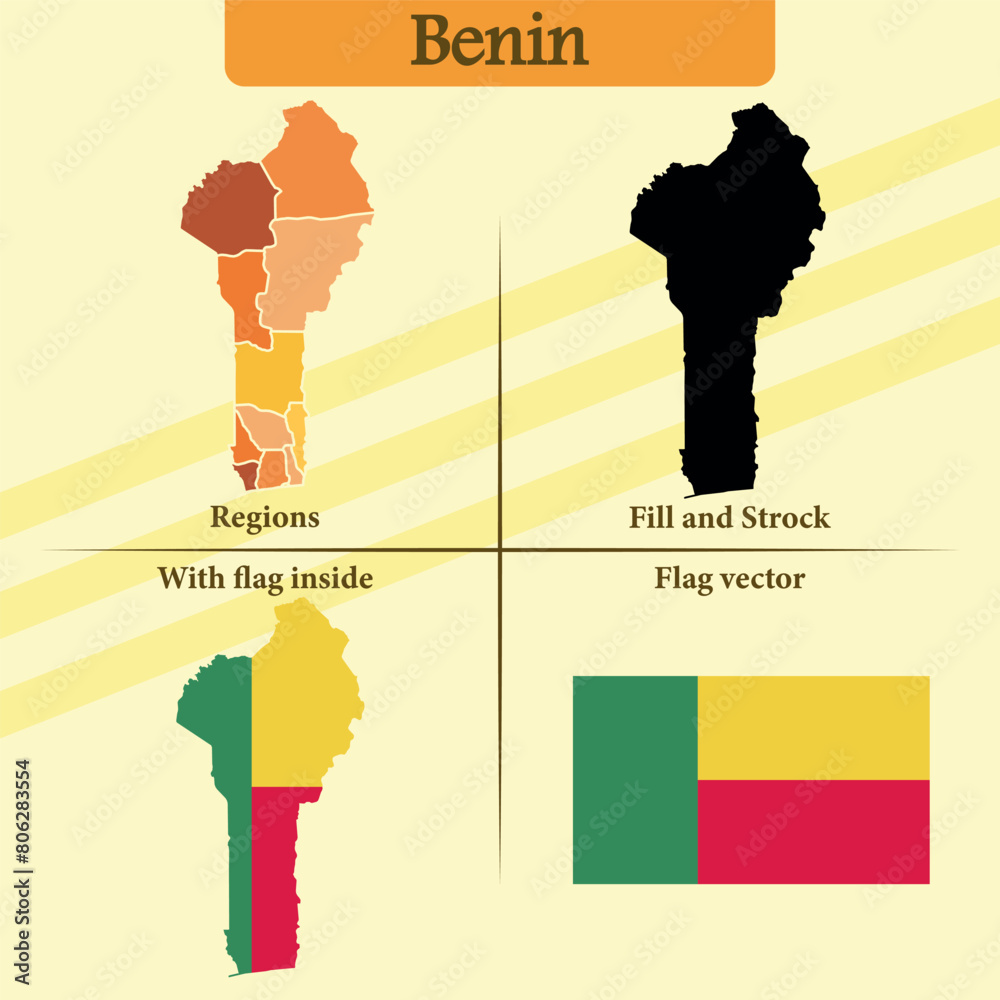 political map vector states and lines and full with vector flag and ...