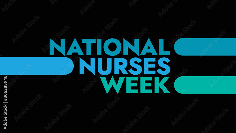 National Nurses Week colorful text typography on banner illustration ...
