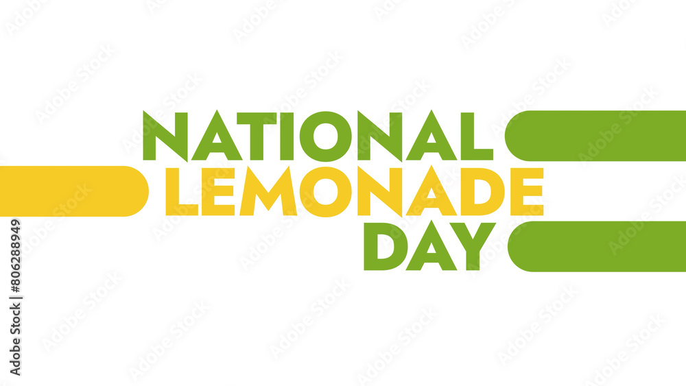 National Lemonade Day colorful text typography on banner illustration ...