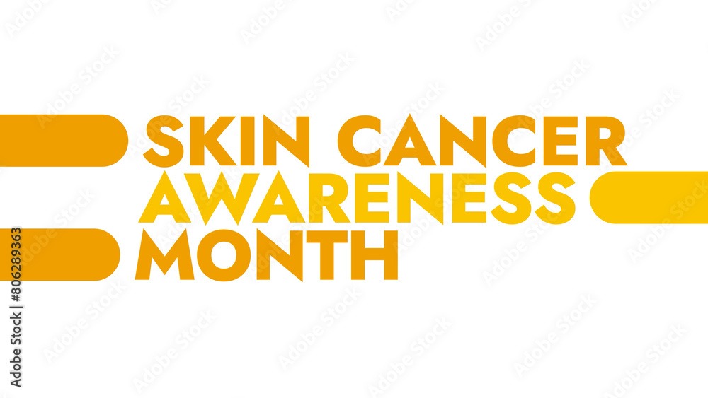 Skin Cancer Awareness Month colorful graphics text on black background ...